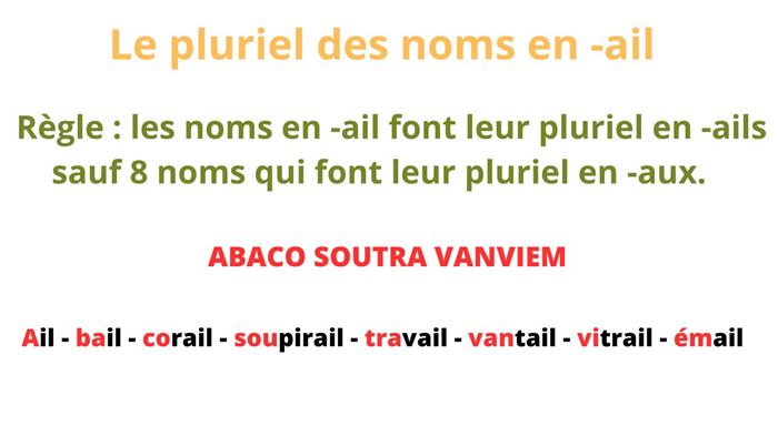 Le pluriel des noms en -ail
